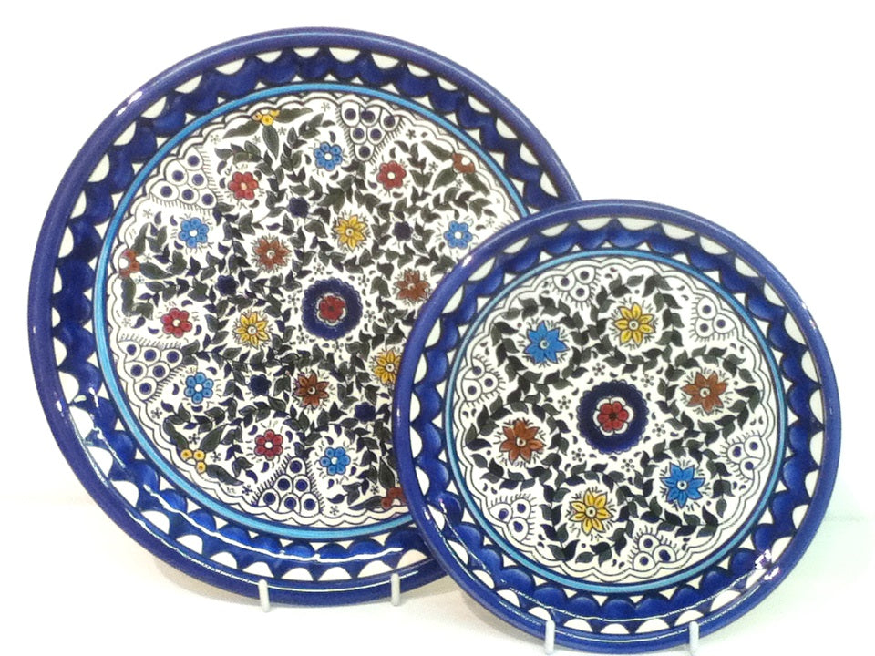 Palestinian Ceramic Platter, Elegant Plate, Multi-Coloured – Figs Shop